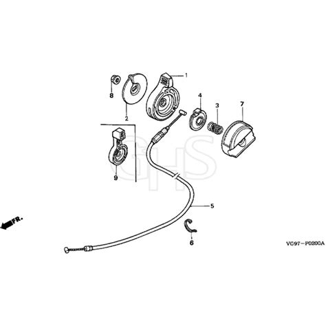 Honda HRB476C QXE MZCD 8000001 8099001 Throttle Lever Diagram GHS