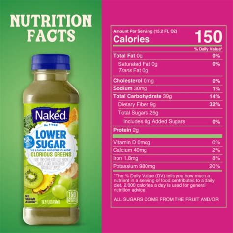 Naked Juice Lower Sugar Glorious Greens Flavored Smoothie Blend 15 2