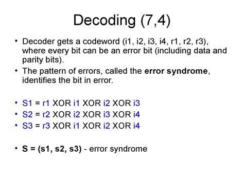 error control hamming code online presentation