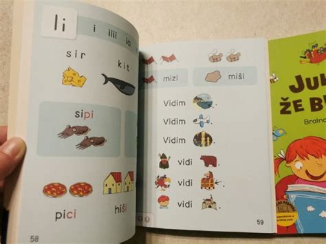 knjiga za učenje branja Juhej že berem 1 in 2