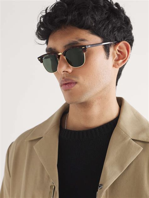 RAY BAN Clubmaster Acetate And Gold Tone Sunglasses For Men MR PORTER