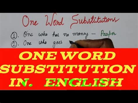 One Word Substitution In English YouTube
