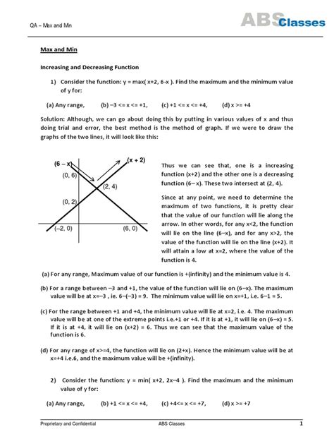max and min increasing and decreasing function pdf maxima and minima function mathematics