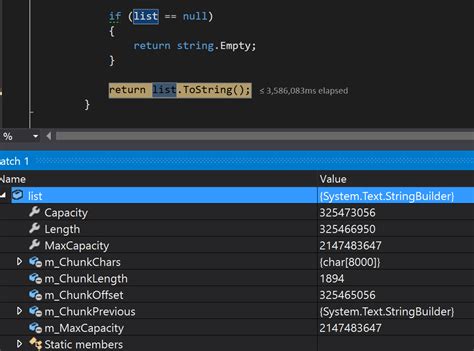 C StringBuilder ToString Throws OutOfMemory Exception Stack