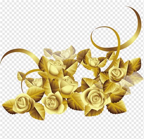 Floral Rose Gold Glitter Border Png Draw Level