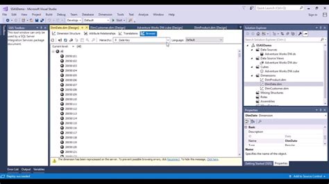 ssas dimension and hierarchy date dimension youtube
