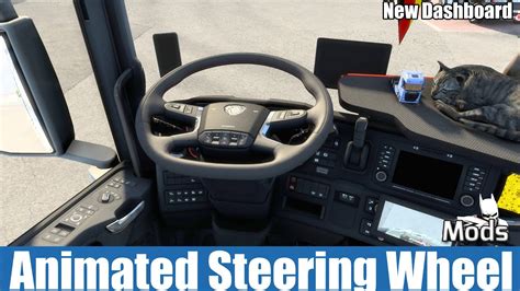ETS2 1 40 Animated Steering Wheel New Dashboard Scania S Euro