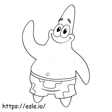 Patricio Estrella Sonriendo Para Colorear