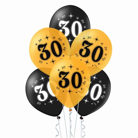 Balony na 30 urodziny czarne i złote 30 cm 10 szt Sklep Moje Party