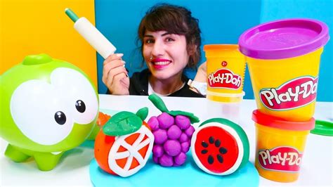 Bebek videoları Om Nom oyuncak için oyuncak meyve yapalım Play Doh