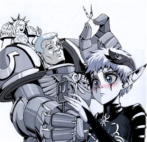 Adeptus Astartes Eldar Roboute Guilliman Yvraine And Marneus Calgar Warhammer 40k Drawn By