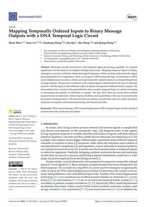PDF Mapping Temporally Ordered Inputs To Binary Message Outputs With