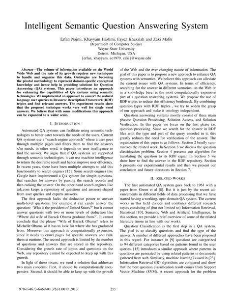 pdf intelligent semantic question answering system