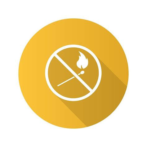 signo prohibido con fósforo ardiente diseño plano icono de glifo de