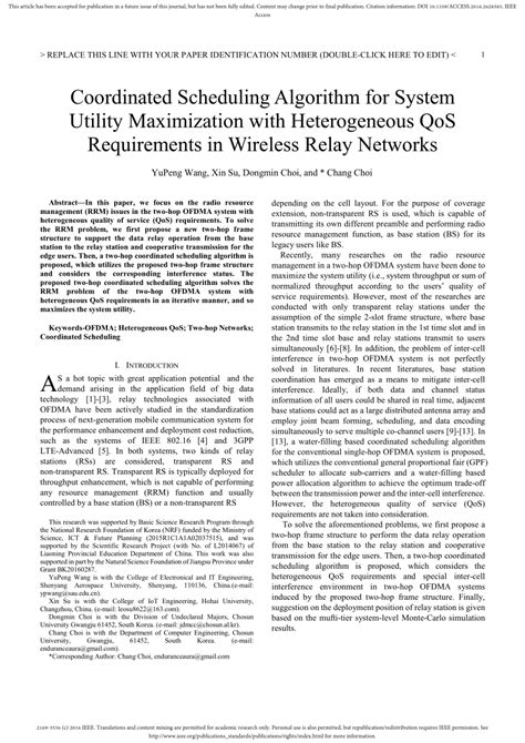 pdf coordinated scheduling algorithm for system utility maximization with heterogeneous qos
