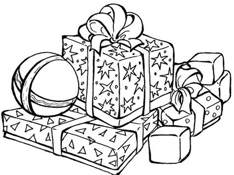 Christmas Coloring Pages Presents Clip Art Library