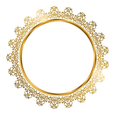 Golden Circle Frame Border Golden Gold Circle Png And Vector With