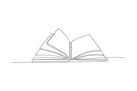 Un Dessin Au Trait Continu D Un Livre Ouvert Avec Des Pages Flottantes