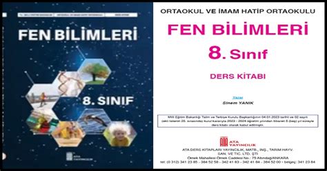 S N F Fen Bilimleri Ders Kitab Ata Yay Nc L K Pdf Indir E Itim