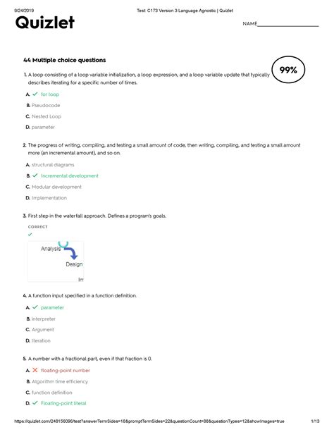 C173 Terminology Questions Answers 44 Multiple Choice Questions A