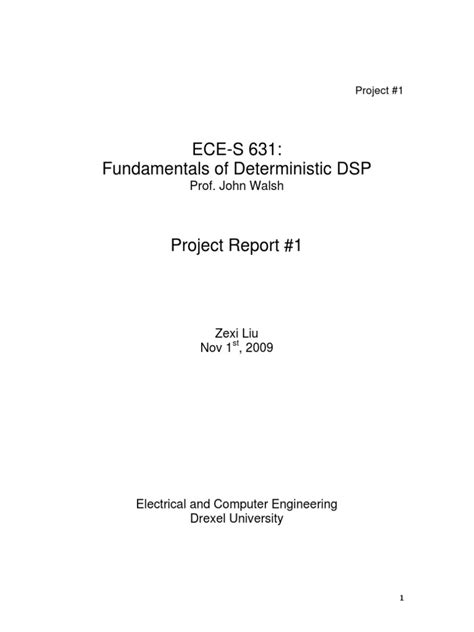 ece s 631 fundamentals of deterministic dsp prof john walsh pdf filter signal processing