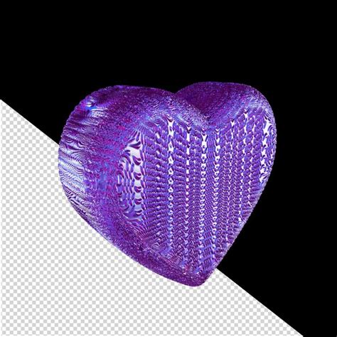 Corazón 3d morado acanalado Archivo PSD Premium