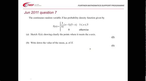 fmsp revision video edexcel s2 continuous random variables youtube