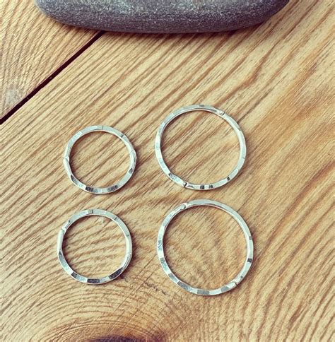 Silver Sleeper Hoop Earring Hinged Sleepers Diamond Cut Silver Hoop