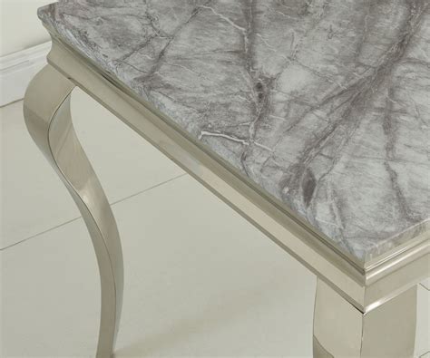 140cm Louis Grey Marble Dining Table And 4 Chairs Homegenies