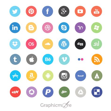 Social Media Icon Set Vector Free At Vectorified Collection Of