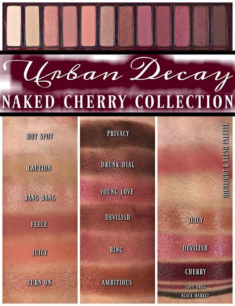 Urban Decay Naked Cherry Collection Swatches Review Look