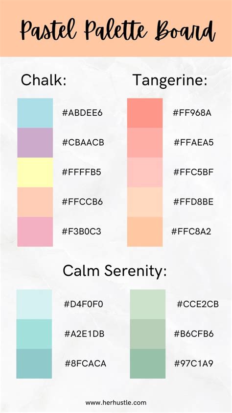 Pastel Palette Board For Web Digital Blog Graphic Design With