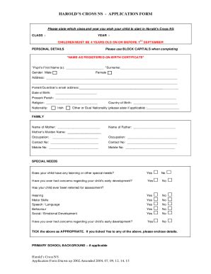 Fillable Online Registration Forms And Admission Policy Fax Email Print