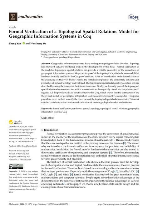 pdf formal verification of a topological spatial relations model for geographic information