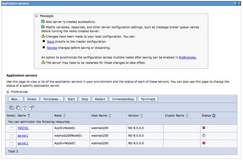 websphere application server creating jvms using admin console and wsadmin