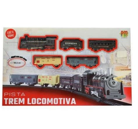 Pista Trem Locomotiva DM Toys DMT5750 Loja De Brinquedos