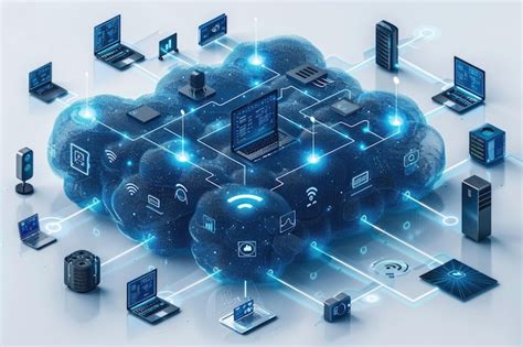 Premium Photo Seamless Cloud Integration Connecting Computer To
