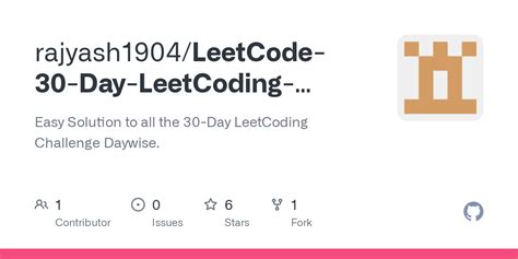 github rajyash1904 leetcode 30 day leetcoding challenge easy solution to all the 30 day
