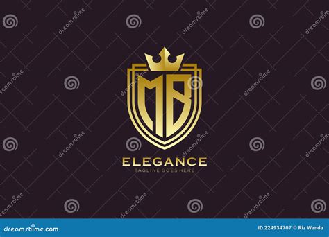 Initial MB Elegant Luxury Monogram Logo Or Badge Template With Scrolls
