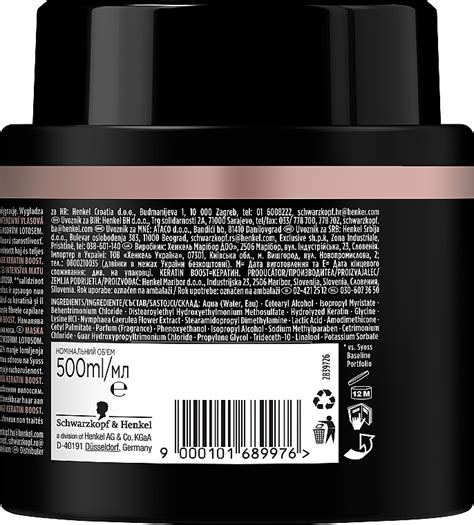 Syoss Keratin Boost Intensive Hair Mask Masque Intensif Pour Cheveux