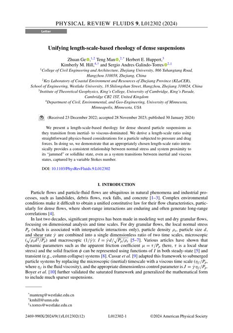 pdf unifying length scale based rheology of dense suspensions