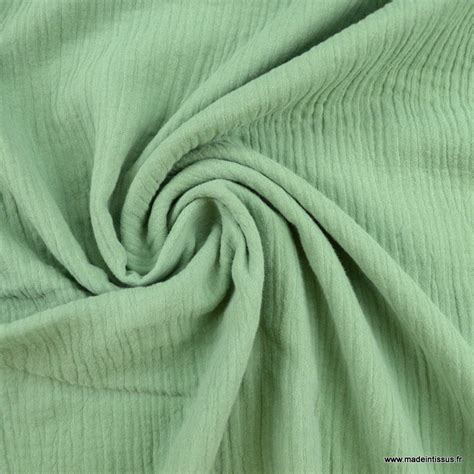 Tissu double gaze coloris Céladon