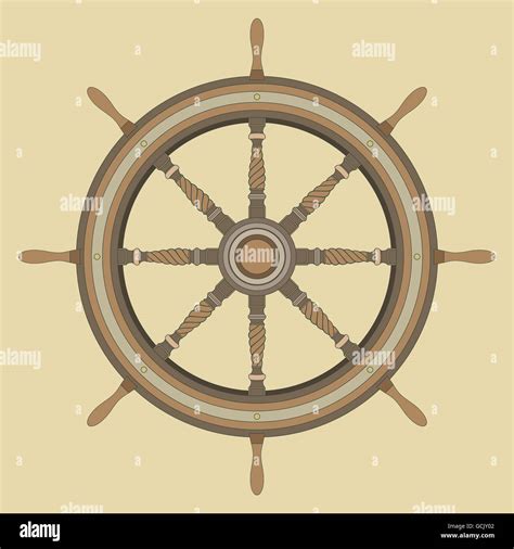 Steering Wheel For Ship Vector Illustration EPS 10 Stock Vector Image
