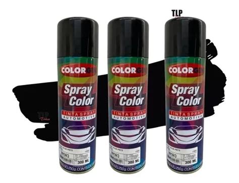 Tinta Spray Kit Un Automotiva Colorgin Preto Brilhante Mercadolivre