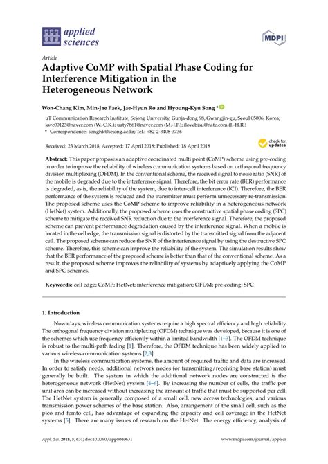 pdf adaptive comp with spatial phase coding for interference mitigation in the heterogeneous