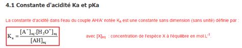 Constante d acidité c est quoi l équilibre