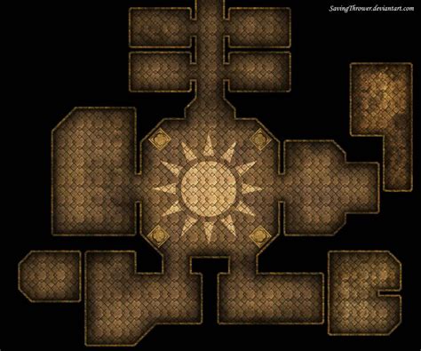 Clean Sun Temple Map For Dnd Roll20 By Savingthrower Dungeon Maps Fantasy Map Dnd