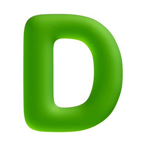 Alphabet Letter D Green 3d Render 19776130 PNG