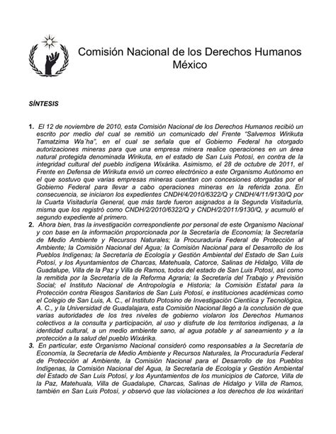 Comisión Nacional de los Derechos Humanos México