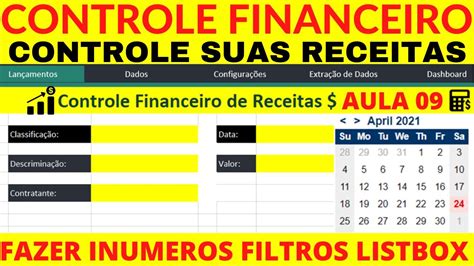 Como Criar Planilha De Controle Financeiro Receitas No Excel Controle